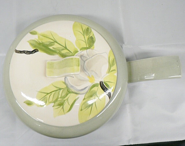 RED WING POTTERY " MAGNOLIA " PATTERN CASSEROLE WITH HANDLE & LID | eBay
