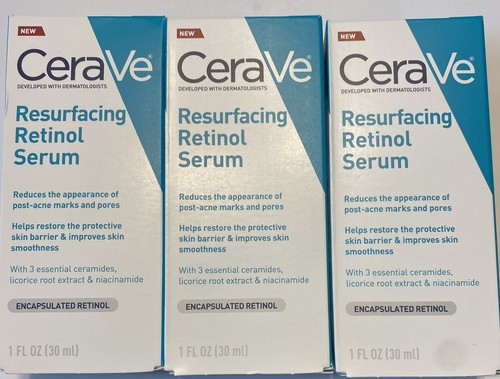3~Cerave Resurfacing Retinol Serum 1oz Encapsulated RETINOL Controlled ...