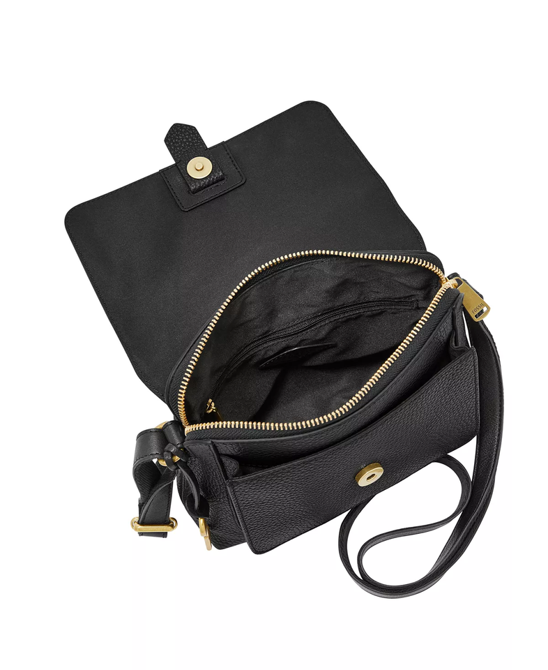 Fossil Kinley Small Leather Crossbody Bag, Black - NWT | eBay