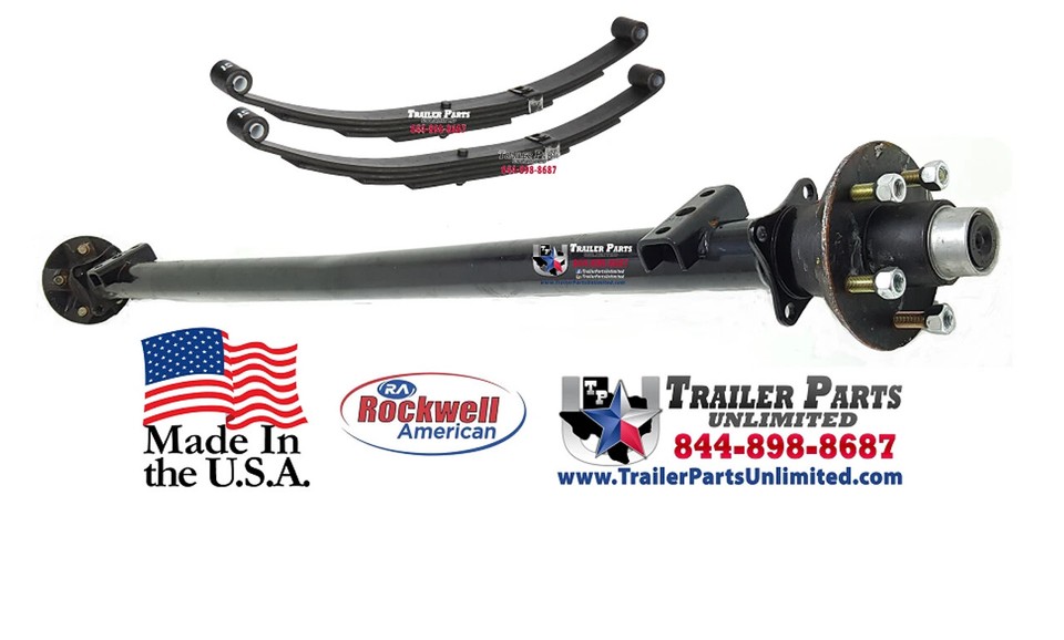 3.5K Rockwԑll Trailer Axle 85/70 5x5" Idler 3500 lb 5 Lug Underslung ...