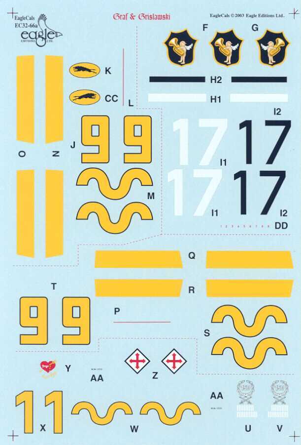 EagleCals Decals 1/32 MESSERSCHMITT Bf-109 GRAF & GRISLAWSKI Hermann ...