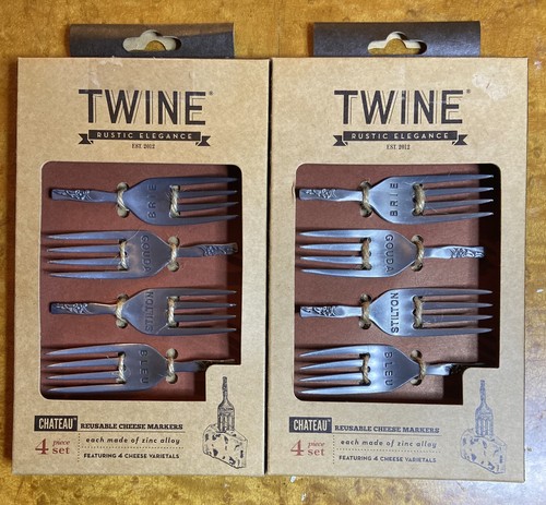 2 Set Of 4 Twine Rustic Elegance Silver Zinc Alloy Reusable Cheese ...