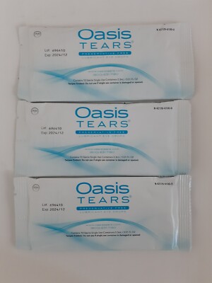 AUTHENTIC & NEW - OASIS TEARS - EYE DROPS - DRY EYES (30 VIALS) EXP. 12 ...