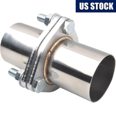 3 BOLTS 3" OD Universal Quick Fix Exhaust Triangle Flange Repair Pipe ...