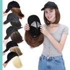 One Piece Baseball Hat with Synthetic Hair Wigs Straight Bob Baseball ...