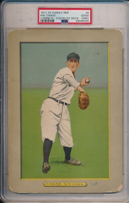T3 TURKEY RED #6 HAL CHASE, CHECKLIST BACK - PSA 2 GD (SVSC) -FRESHLY ...