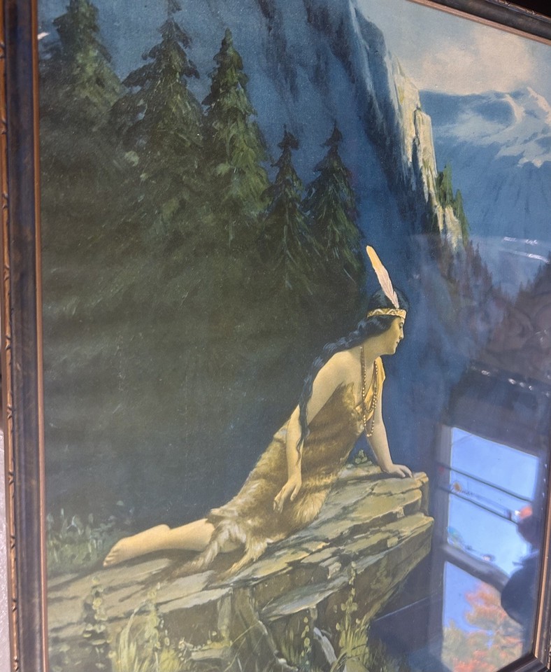 Rare Robert ATKINSON FOX Native AMERICAN INDIAN Maiden framed print ...