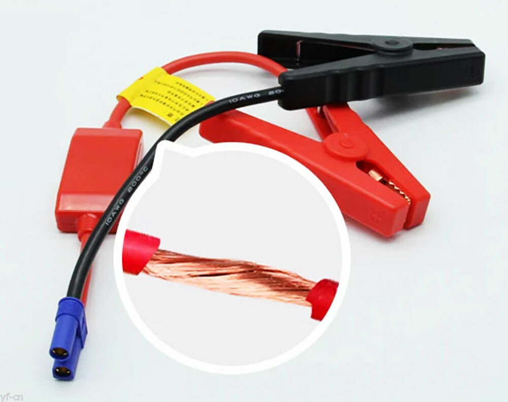 1x Emergency Car Battery Clip 200A 10AWG cables EC5 Plug 4IC Power ...