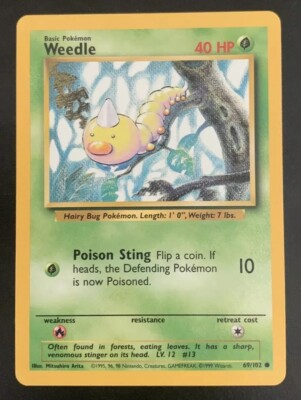 Pokémon Shadow Base Set Weedle (Pokemon Trading Card 69/102) | eBay