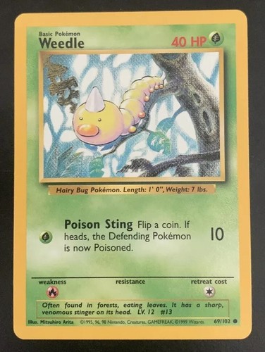 Pokémon Shadow Base Set Weedle (Pokemon Trading Card 69/102) | eBay