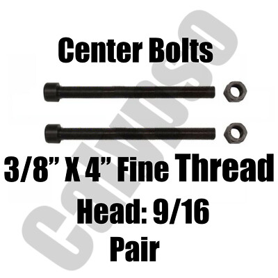 Leaf Spring Center Bolt - 3/8x4 (PAIR) Fine Threaded Leaf Bolts with ...
