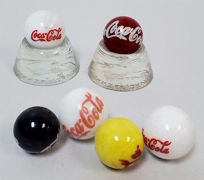 Z-103 COCA-COLA MARBLES-RED/WHITE/YELLOW/BLACK W/DAVIS MARBLES DISPLAY ...