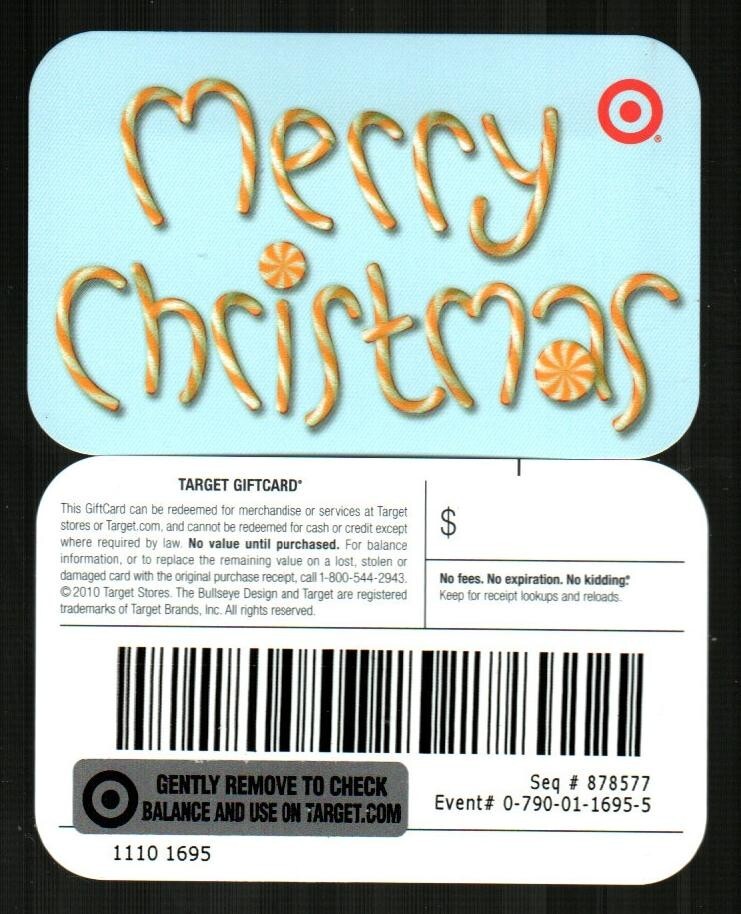 TARGET Merry Christmas, Mints ( 2010 ) Scratch & Sniff Gift Card ( $0 ...