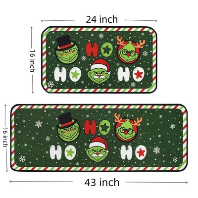 Christmas Bathroom Rugs Grinch Bath Mats Funny Bathroom Kitchen Decor ...