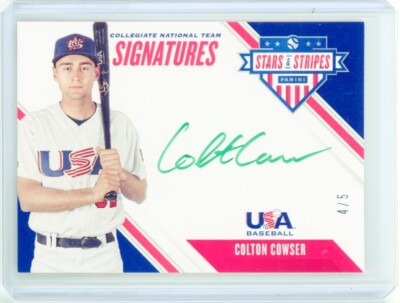 2020 Panini USA Stars & Stripes COLTON COWSER Green AUTO Autograph RC ...