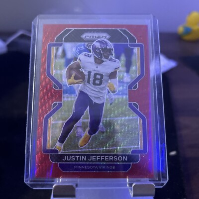2021 Panini Prizm Football Justin Jefferson Red Wave /149 Minnesota ...