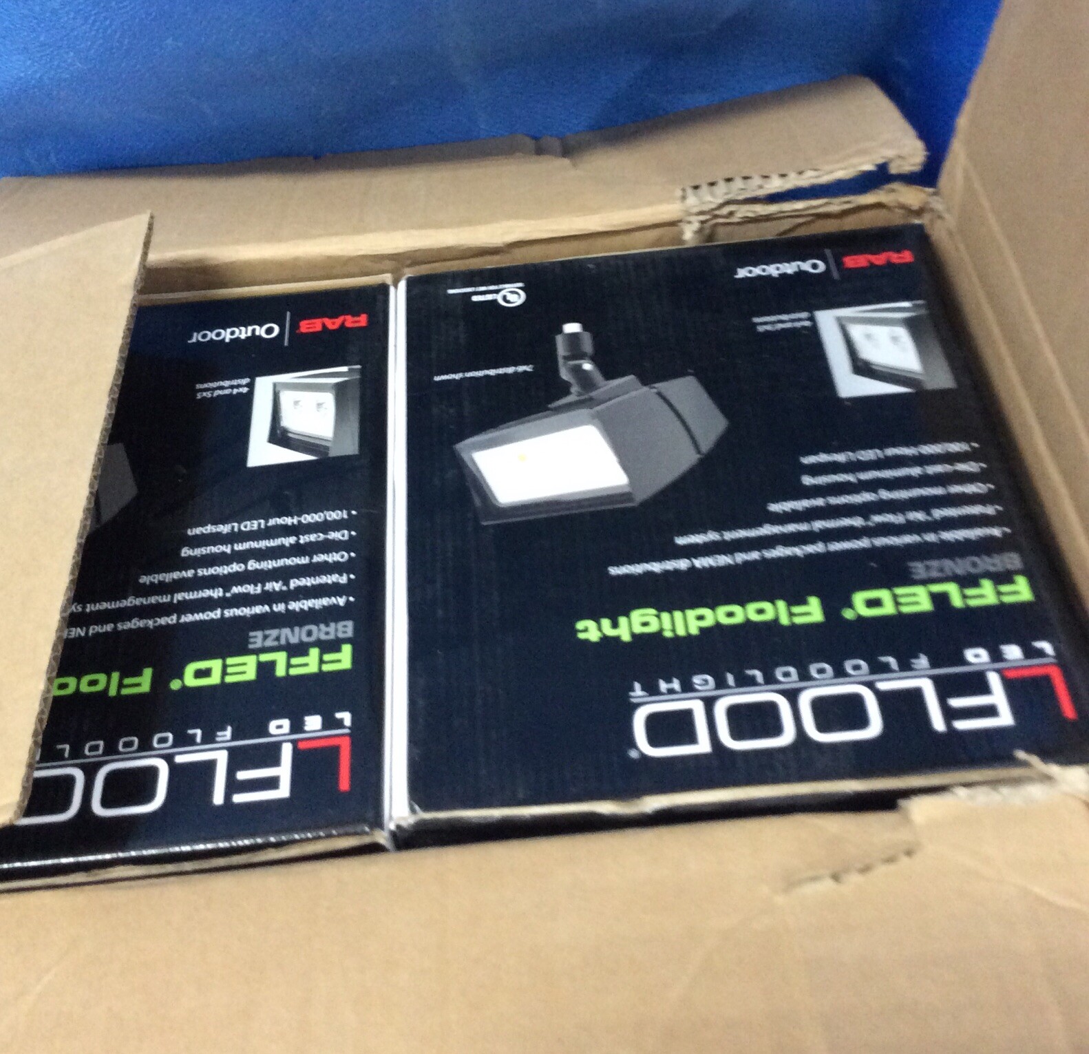 Rab FFLED FLOODLIGHT BRONZE 39W LED SLIPFITTER ON-OFF 7X6 BZ | eBay