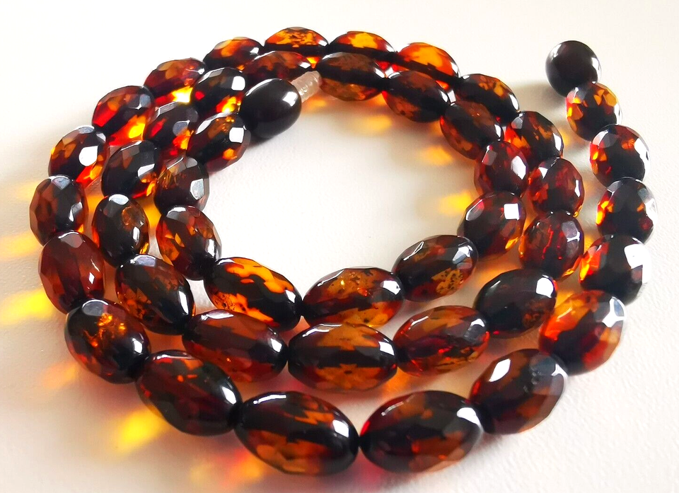 GENUINE BALTIC AMBER STONE FACETED BEADS NECKLACE JEWELRY GIFT | eBay