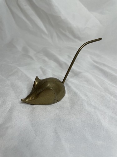 Vintage Brass Mouse Paperweight ~ Note ~ Ring Holder ~ “5 In | eBay