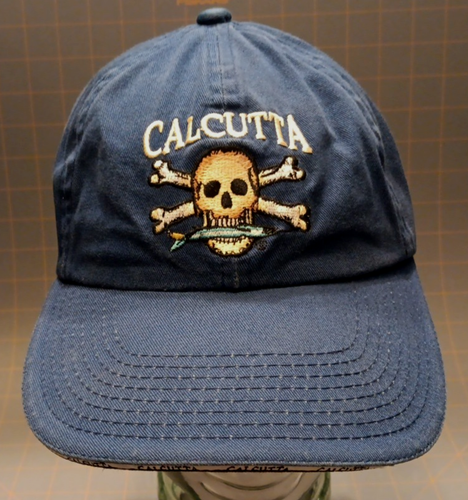 Unisex Adj Strapback Calcutta Fishing Blue Embroidered Skull Hat Cap | eBay