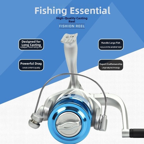 Rotating Fishing Reel Saltwater Freshwater 52 Gear Ratio Long Distance ...