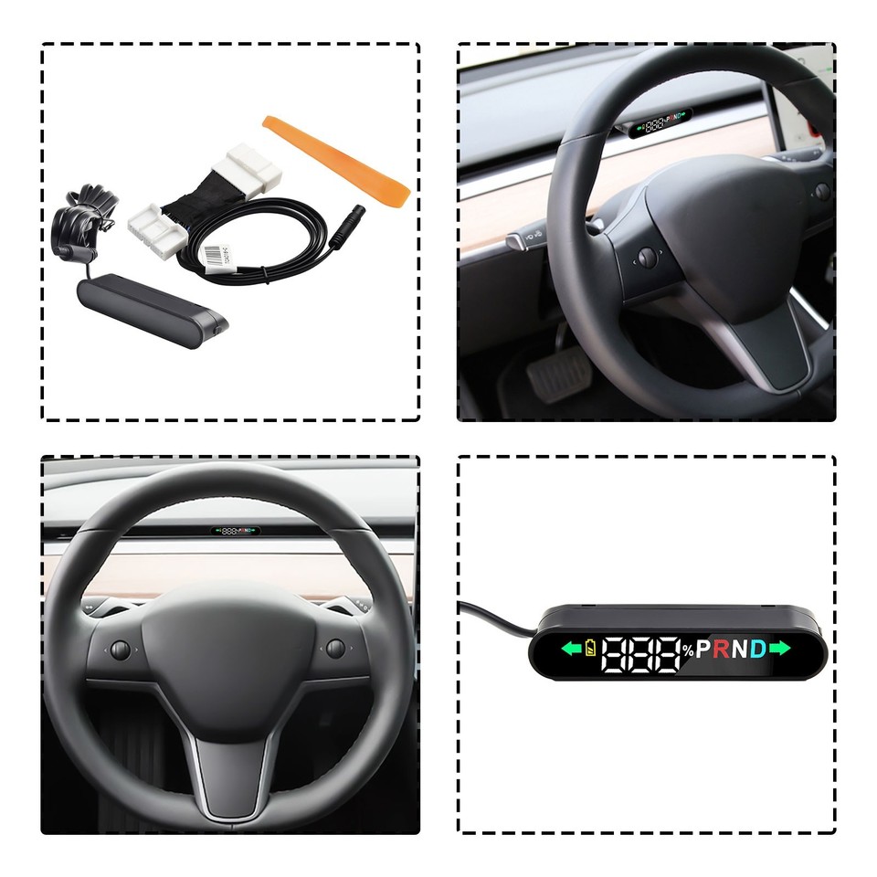 HUD Head-Up Display FürTesla Model 3/Y Elektronischer Tachometer Signal ...