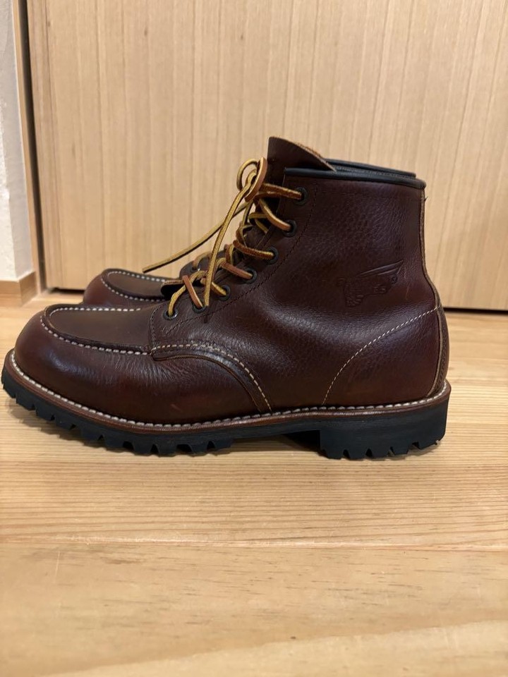 Red Wing × J.Crew Men's US9.5D Moc Work Boots 4183 Black Leather Vibram ...