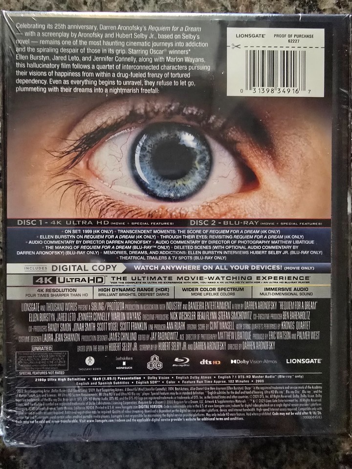 Requiem For a Dream Lenticular Box Set 4K UHD Blu-ray ***BRAND NEW MINT ...
