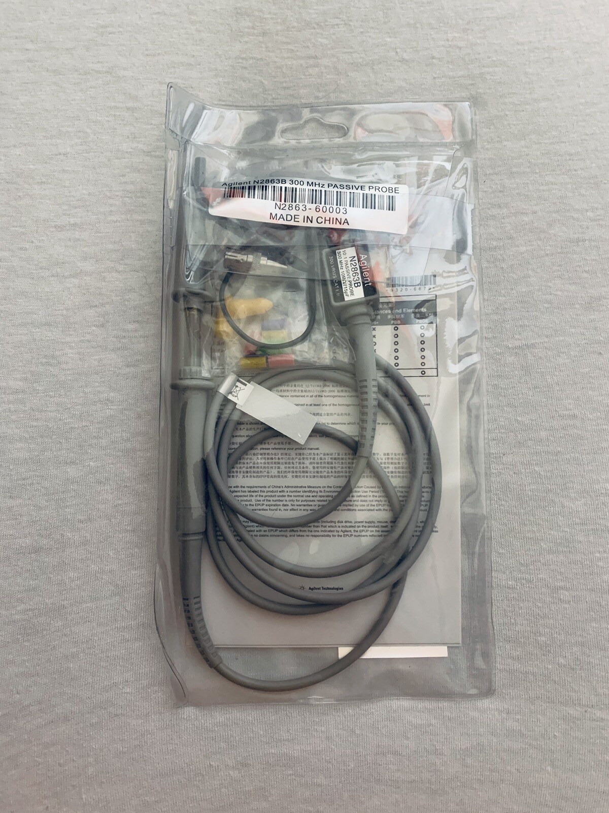 NEW Agilent N2863B Oscilloscope Passive Probe 300 MHz 10:1 15pF Cable ...
