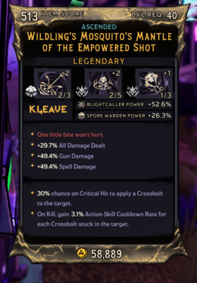 Tiny Tina's Wonderlands ASCENDED Mosquito's Mantle (Blightcaller/Spore ...