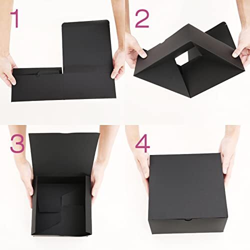 JINMING 10 Gift Boxes 8x8x4 Inches Gift Boxes with Lids Matte Black ...