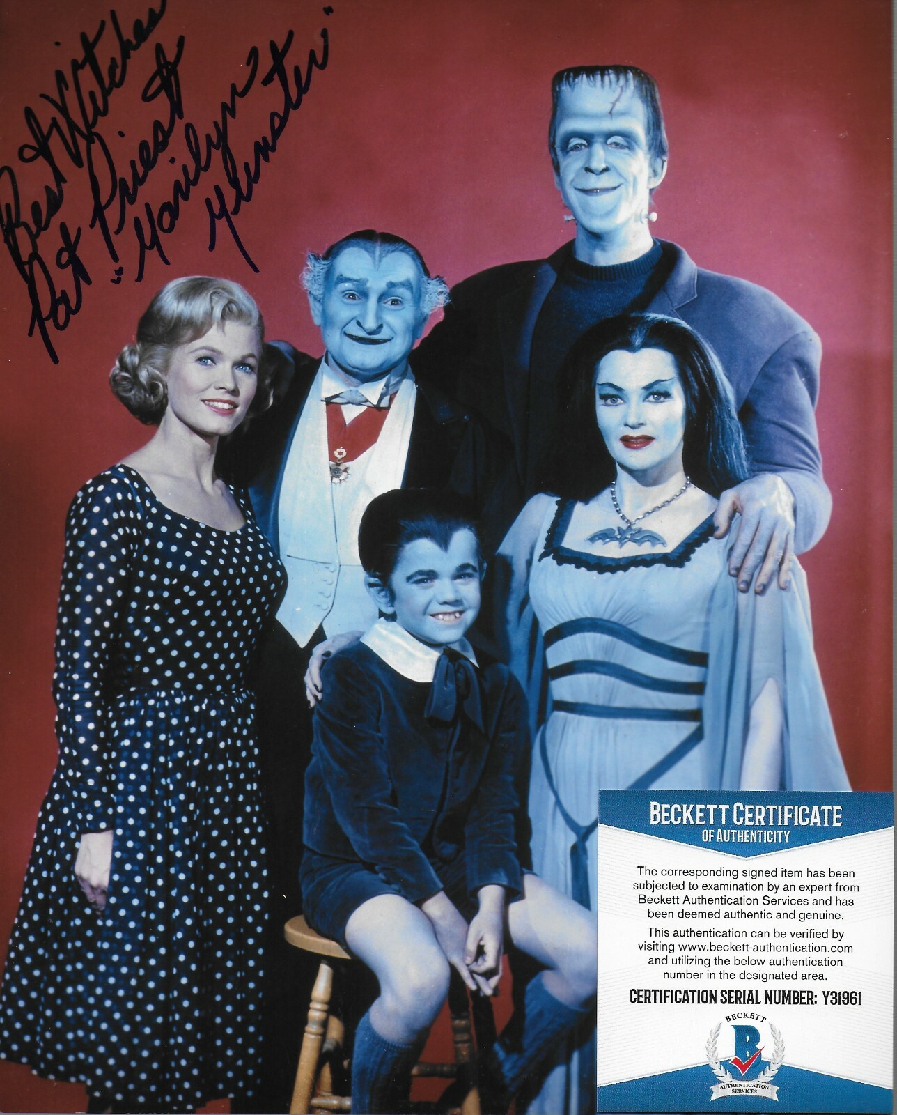 Pat Priest The Munsters Original Autographed 8X10 Photo w/JSA COA | eBay
