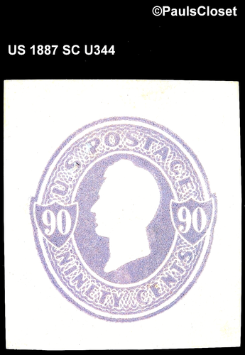 US 1887 SC U344 PERRY 90¢ PURPLE ON ORIENTAL BUFF PAPER MNH F/VF | eBay