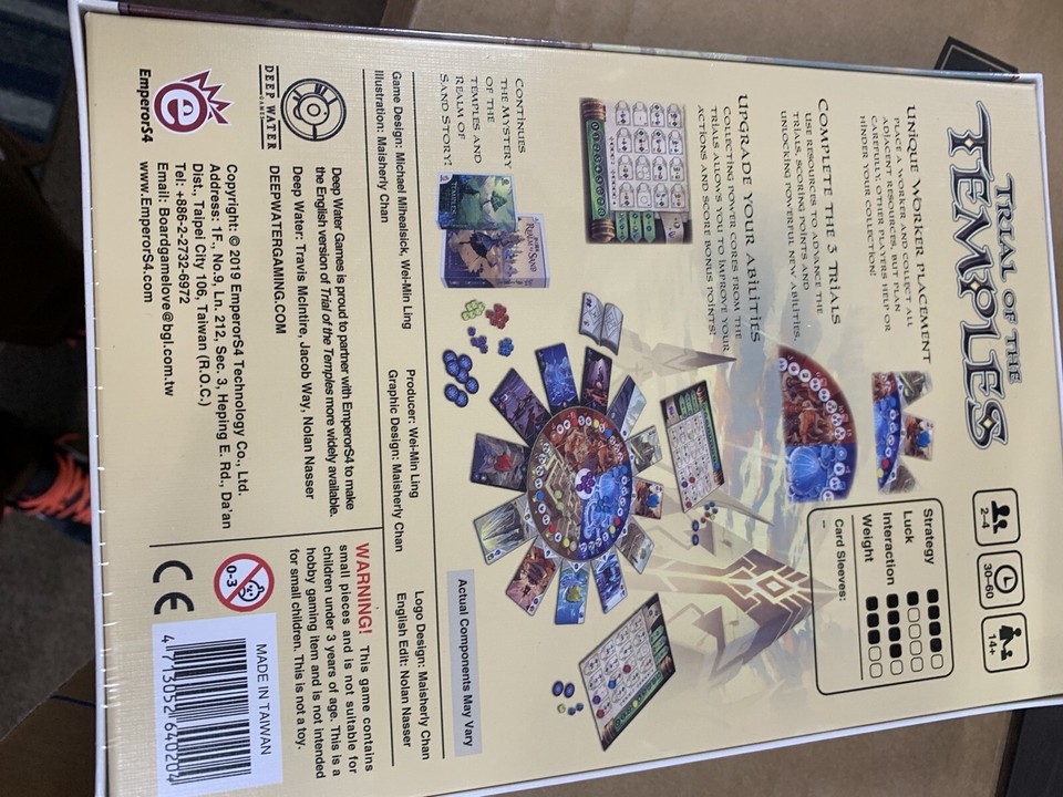 Trial of the Temples - Deep Water Games - SEALED NEW Board Game 2019 ...