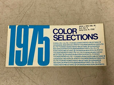 1975 Ford LTD Elite Torino Mustang II Granada Thunderbird Color ...