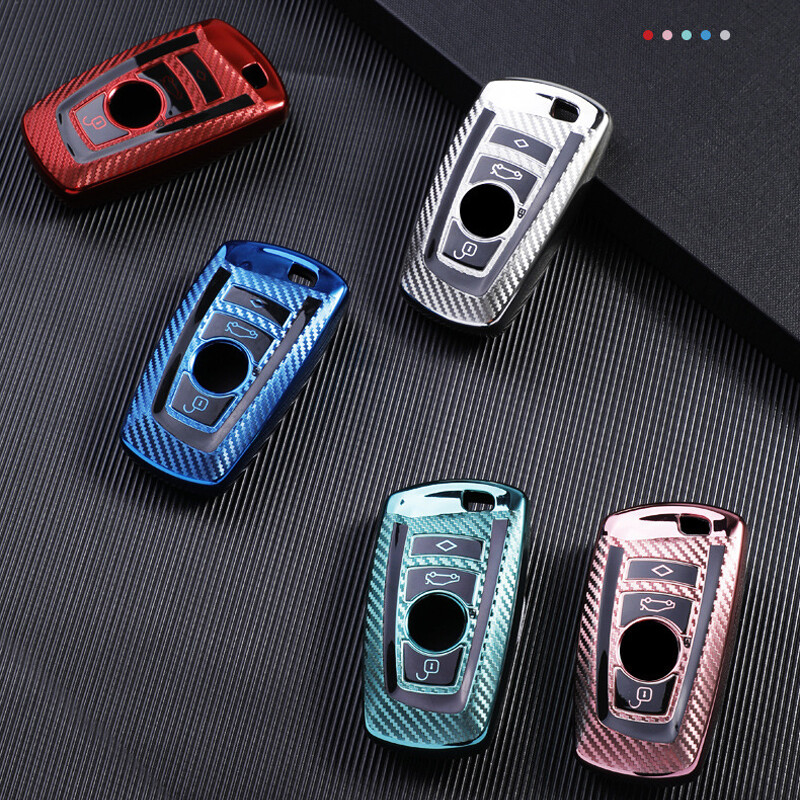 TPU Carbon Fiber Car Remote Smart Key Fob Case Cover For BMW F22 F30 ...