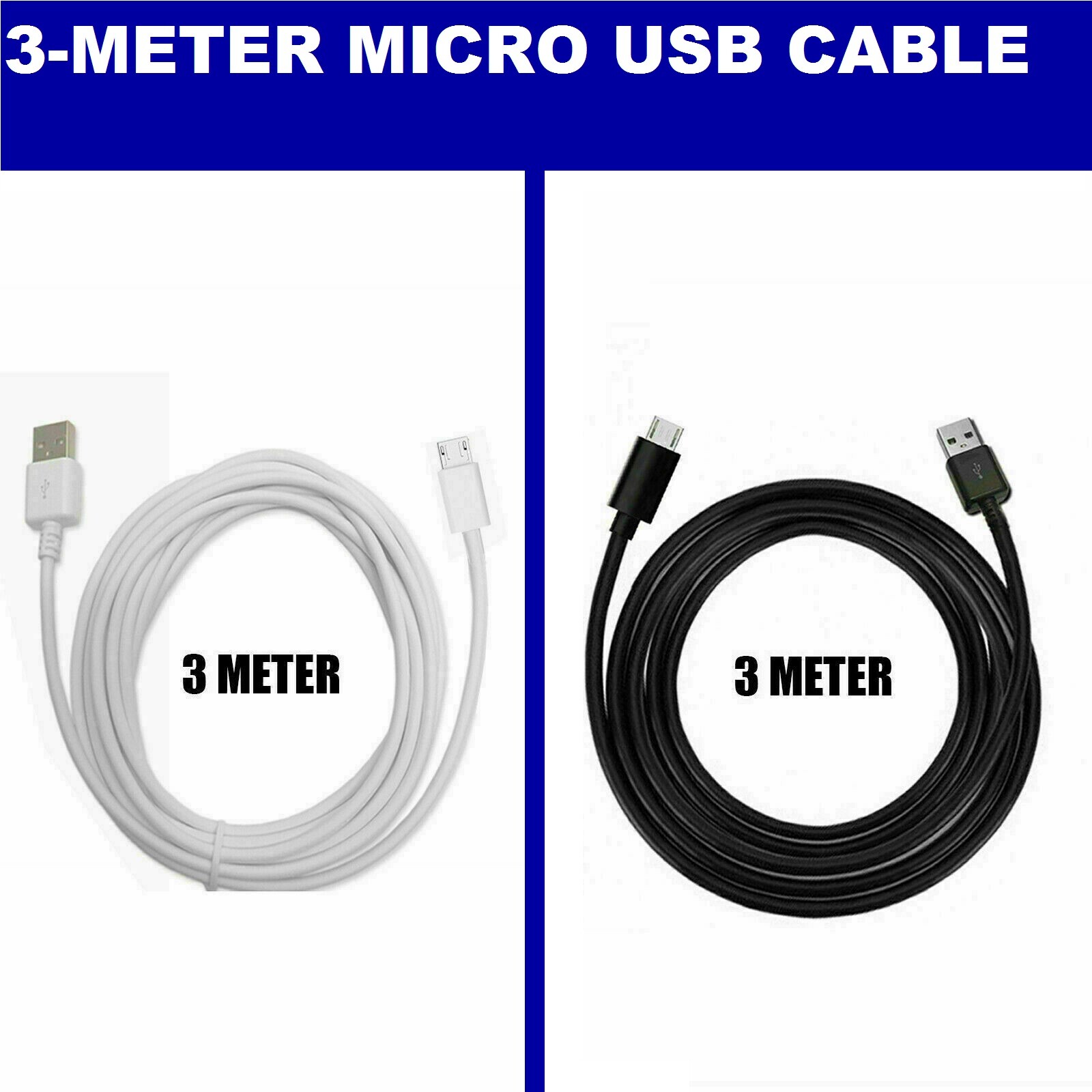 Micro USB Cable Long Short Charger Charging Power Lead For XBOX ONE ...