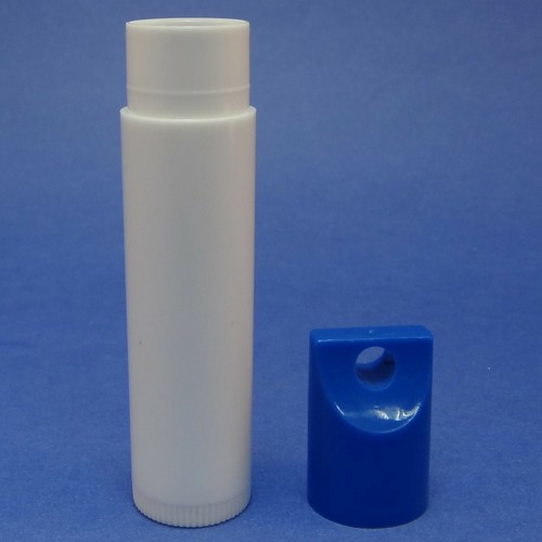 White Tube Plastic Chapstick 4g Lip Balm Tube Packaging with Blue Cap ...