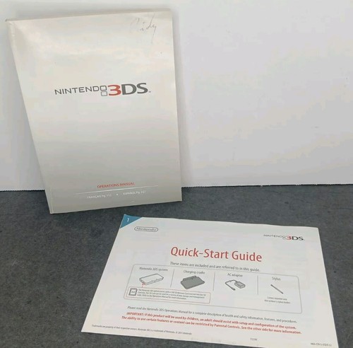 Nintendo 3DS Operations Manual & Quick Start Guide 2011 (Manual & Guide ...