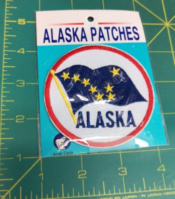 Alaska embroidered Iron On patch Alaska Flag round souvenir patch New ...