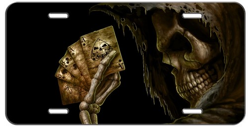 CUSTOM LICENSE PLATE SCARY REAPER POKER PLAYER AUTO TAG | eBay