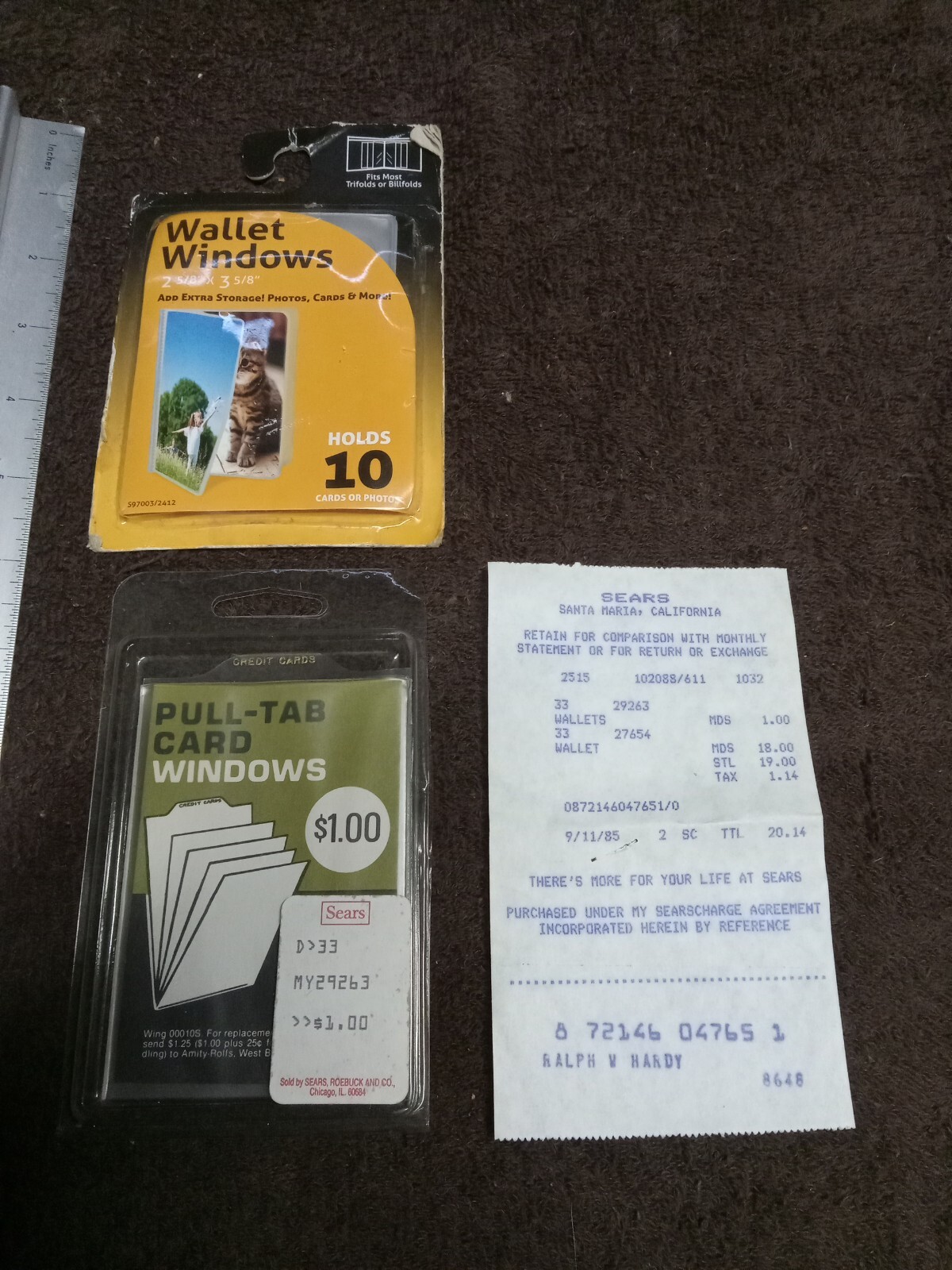 2 Wallet Windows Trifold Inserts Credit Cards Photos Clear Holder Blac6 ...