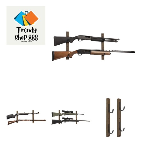 Indoor Gun Rack, Holds 2, 3 and 4 Rifles/Shotguns - Wall Storage ...