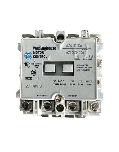 Used Westinghouse A201K1CA Size 1 Contactor 27 Amp | eBay