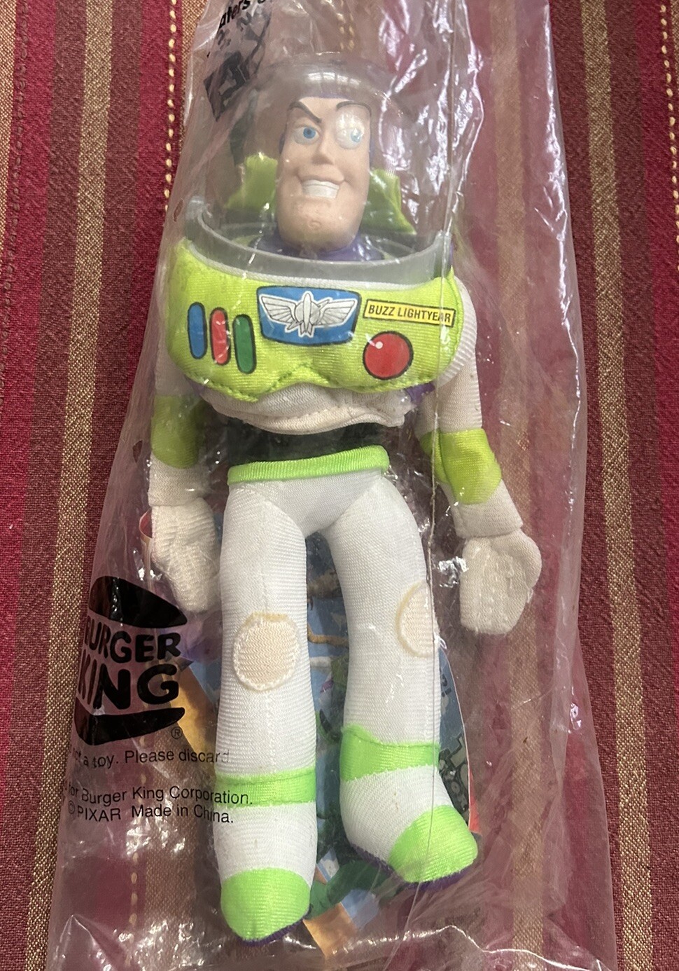 VTG Toy Story "Buzz Lightyear" 10" Plush Puppet Doll Pixar Burger King ...