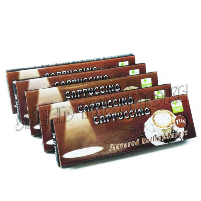 5 Packs CAPPUCCINO Flavored Cigarette Rolling Paper 250 Papers 78×44mm ...
