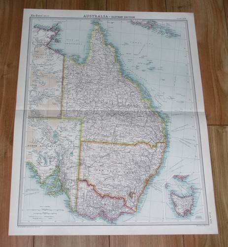 1922 ORIGINAL MAP OF EASTERN AUSTRALIA MELBOURNE SYDNEY CANBERRA ...