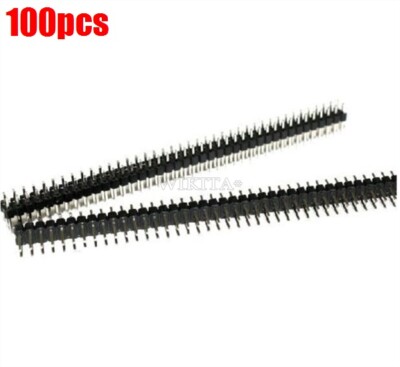 100Pcs Double Row 2.54MM 2 X 40 Pin Male Strip Pin Header New Ic uk ...