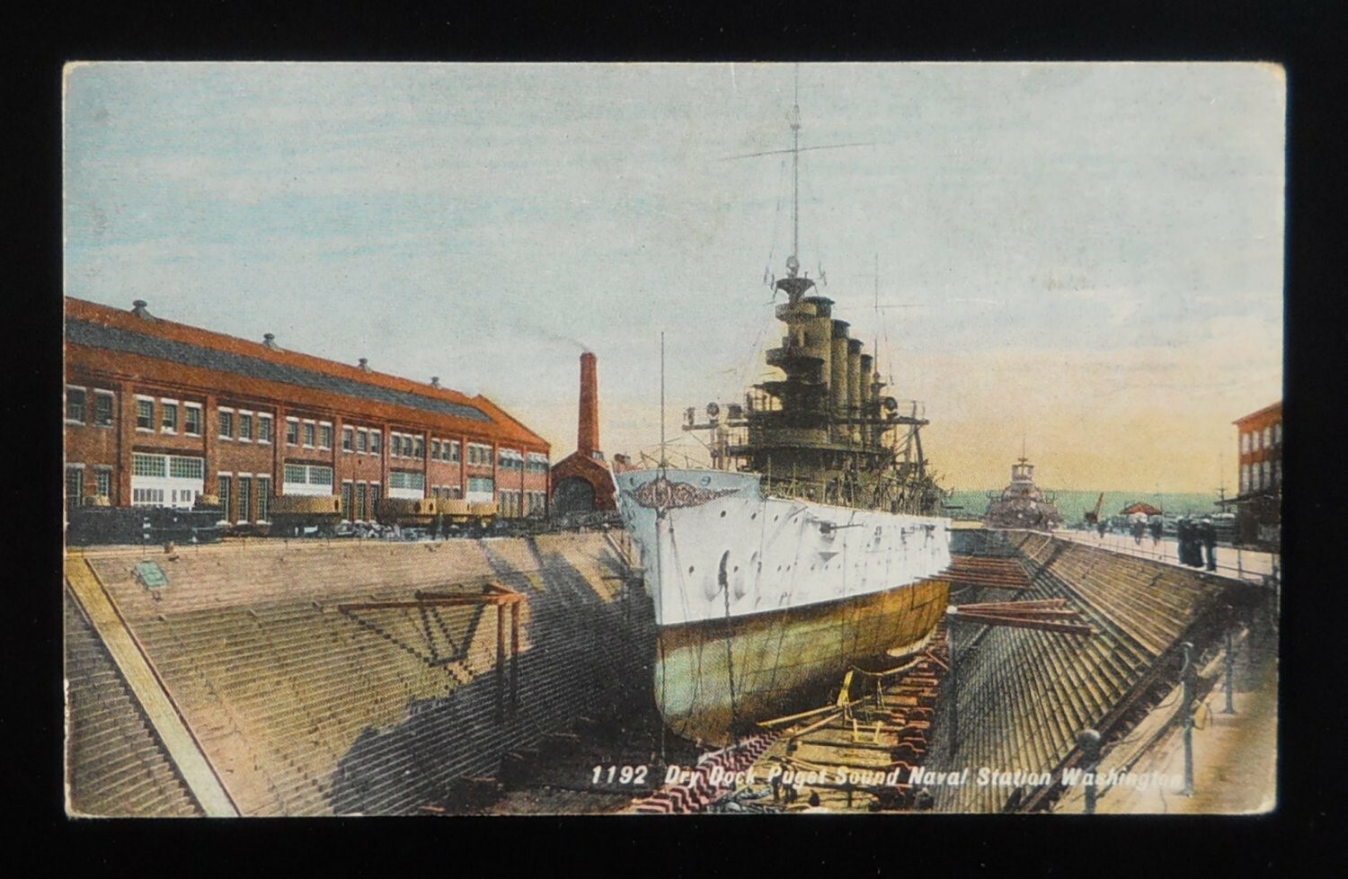 1900s Armored Cruiser Dry Dock Puget Sound Naval Station Shipyard ...