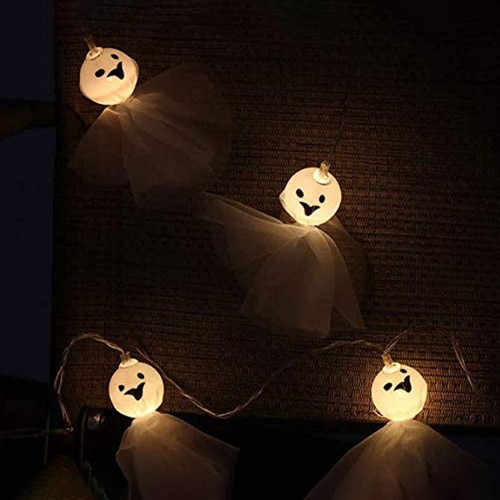 Spooky Hallowmas LED String Lights - Colorful/Warm White Ghost Decor ...
